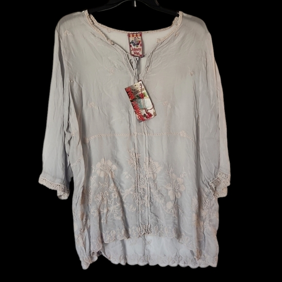 Johnny Was | Tops | New With Tags Johnny Was Pintuck Blouse Medium ...